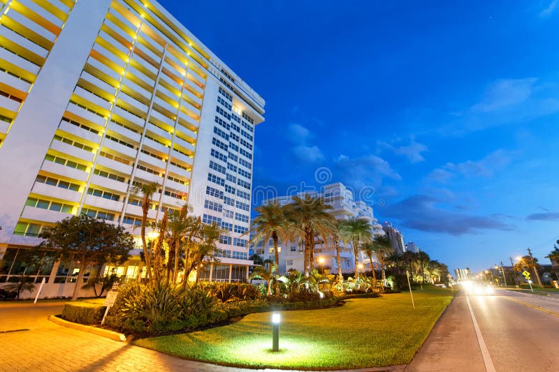 Boca Raton Streets at Night, Florida Stock Photo - Image of inlet ...