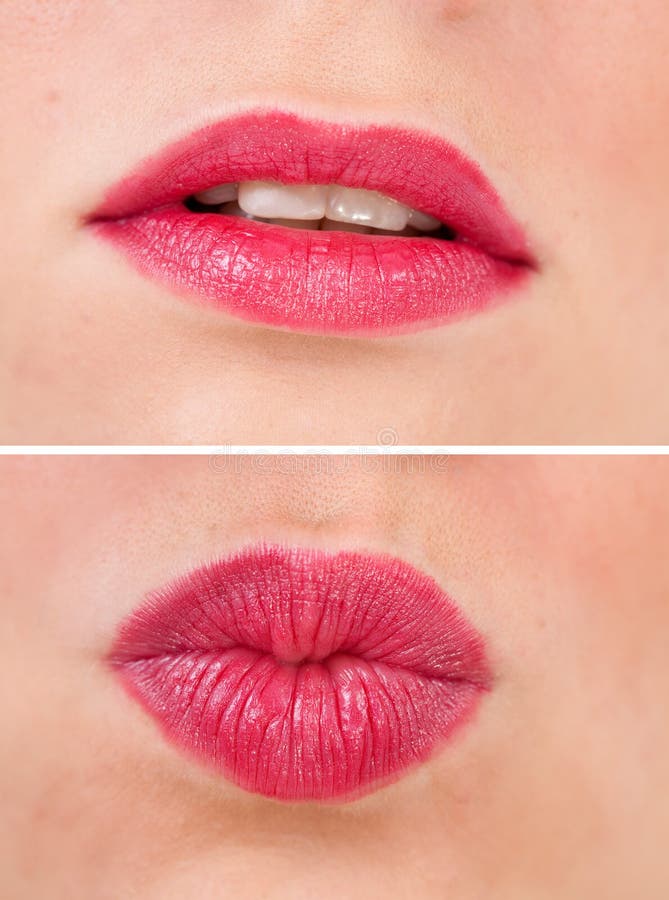 Boca vermelha imagem de stock. Imagem de dentes, batom - 50915691