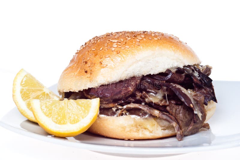Bocadillo Con El Bazo. Comida De La Calle De Palermo Imagen de archivo ...