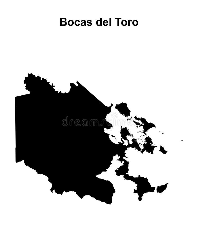 Bocas del Toro outline map stock vector. Illustration of territory ...