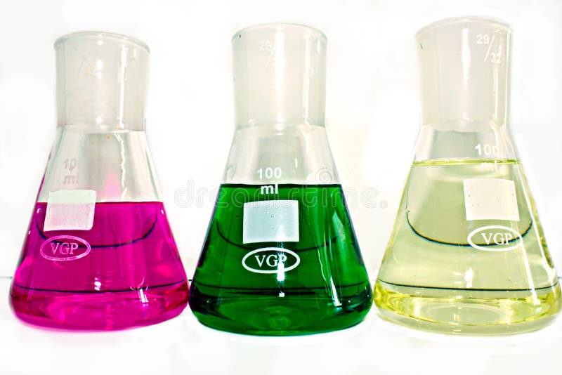 Boccetta Conica Con Il Campione Vetreria Per Laboratorio Di Chimica ...