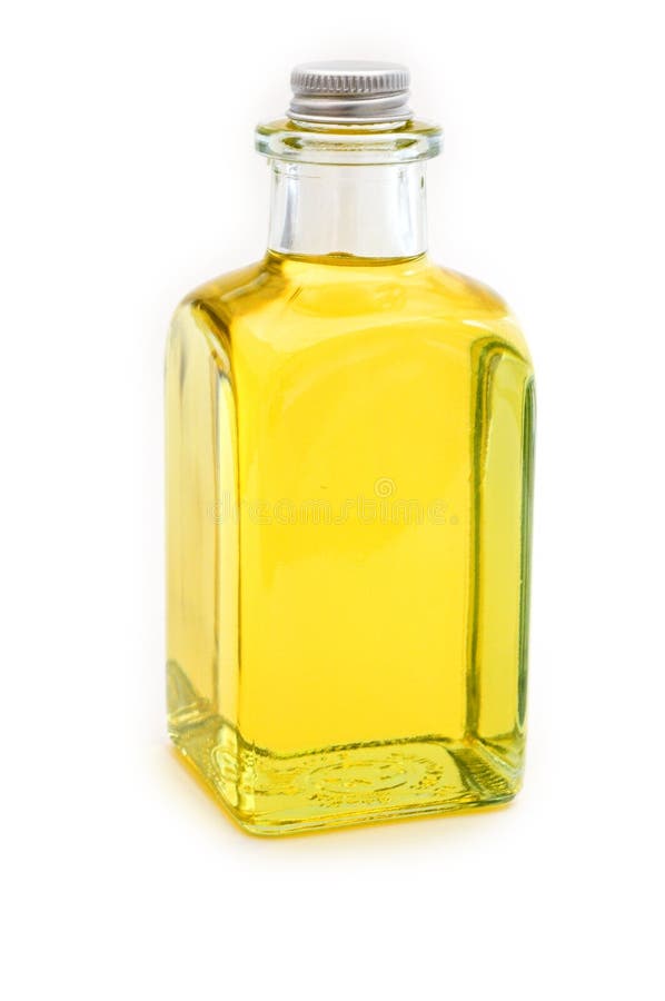 Boccetta di olio giallo fotografia stock. Immagine di idratazione - 472474
