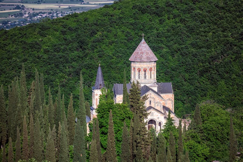 Bodbe georgian monastery stock image. Image of nature - 96280119