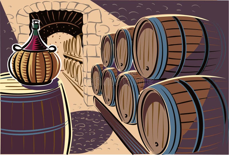 Bodega Antigua, Abarrotada Con Los Barriles De Vino Stock de ...