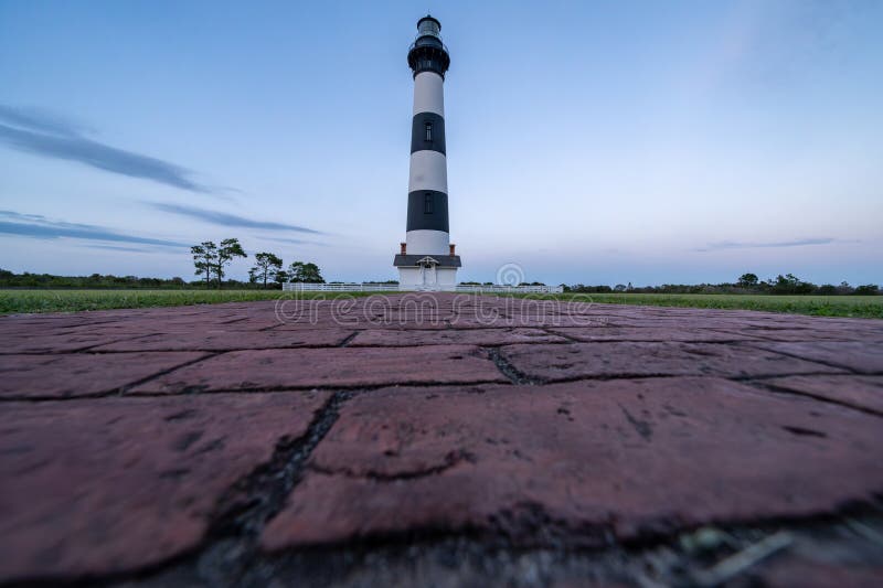 Bodie Island Lighthouse at Sunset, Outer Banks, North Carolina. Low ...