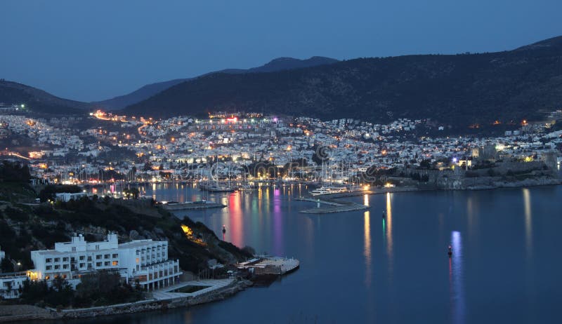 Night View of Bodrum, Turkey Editorial Stock Photo - Image of turkey ...