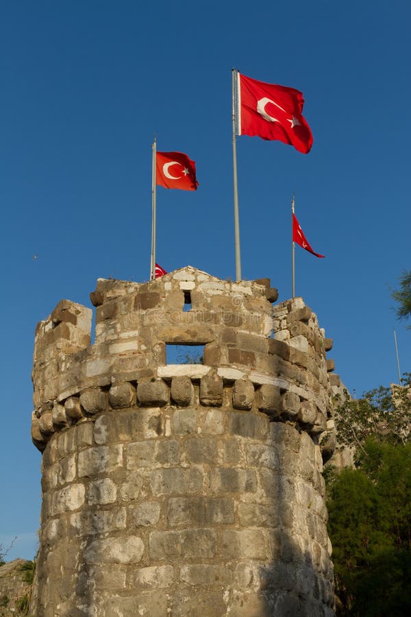 Bodrum Castle stock image. Image of flag, bodrum, castle - 24882573