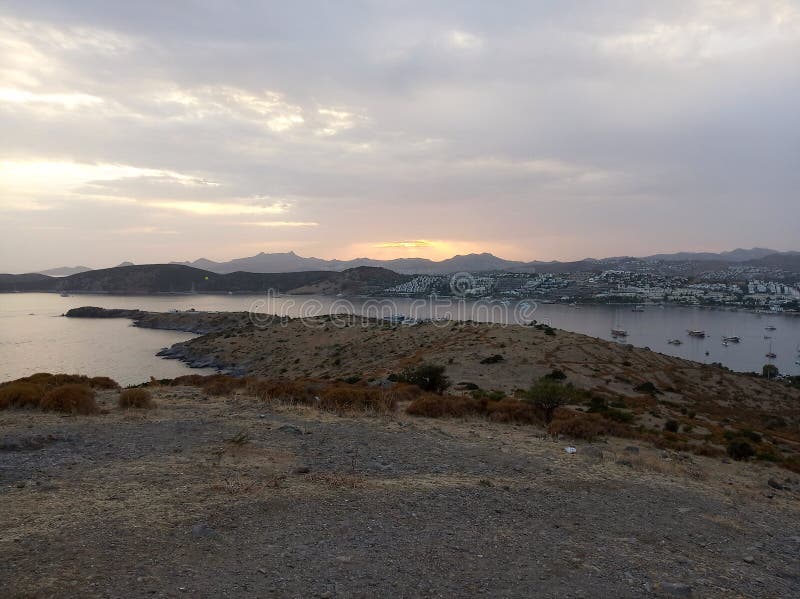 Bodrum city. Sunset stock photo. Image of summer, boat - 199105288