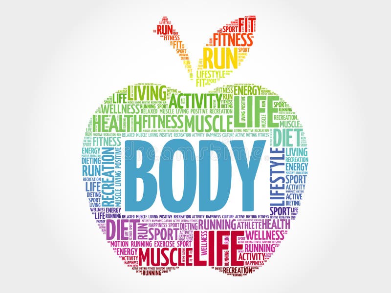 BODY Apple Word Cloud, Health Concept Stock Illustration - Illustration ...
