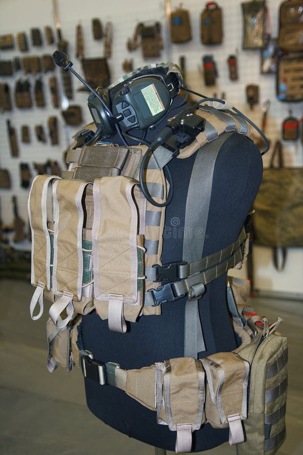 Body Armor, Pouches and Radio on a Mannequin Stock Image - Image of ...