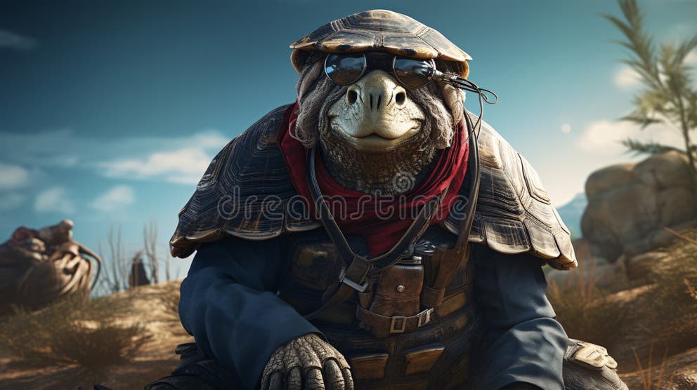 Body Builder and Strong Turtle Stock Illustration - Illustration of ...