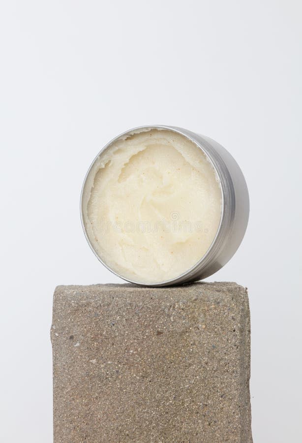 Body Butter in a Tin Container, Displayed on a Stone Surface. Stock ...