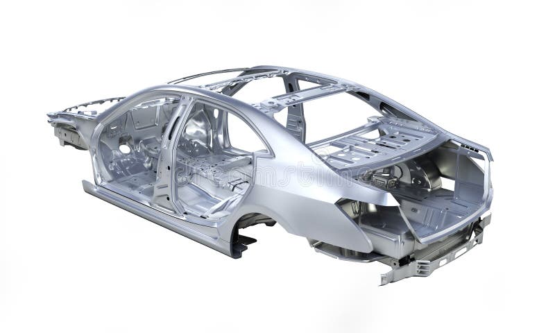 Body and Suspension of the Car with Wheel and Engine Undercarriage with ...