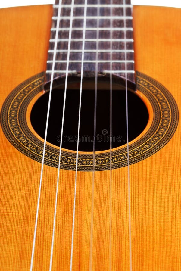 Body of Classical Acoustic Guitar Close Up Stock Image - Image of ...