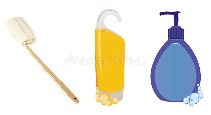 Body cleaning set stock vector. Illustration of blue - 17404368