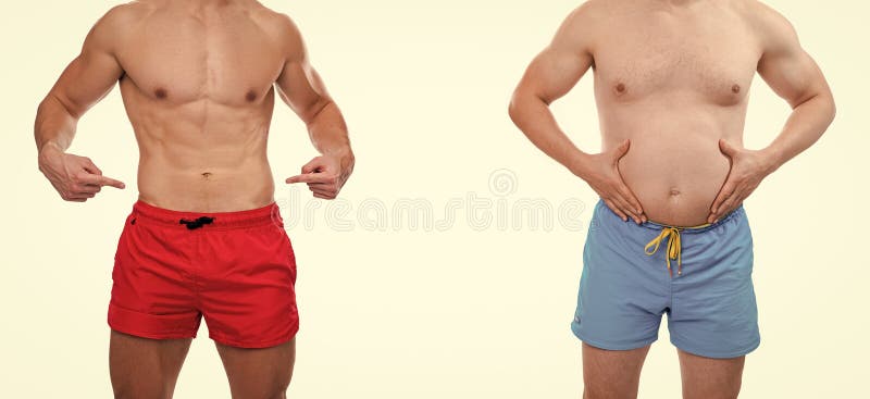 Before and after Body Comparison of Men in Studio, Advertisement ...