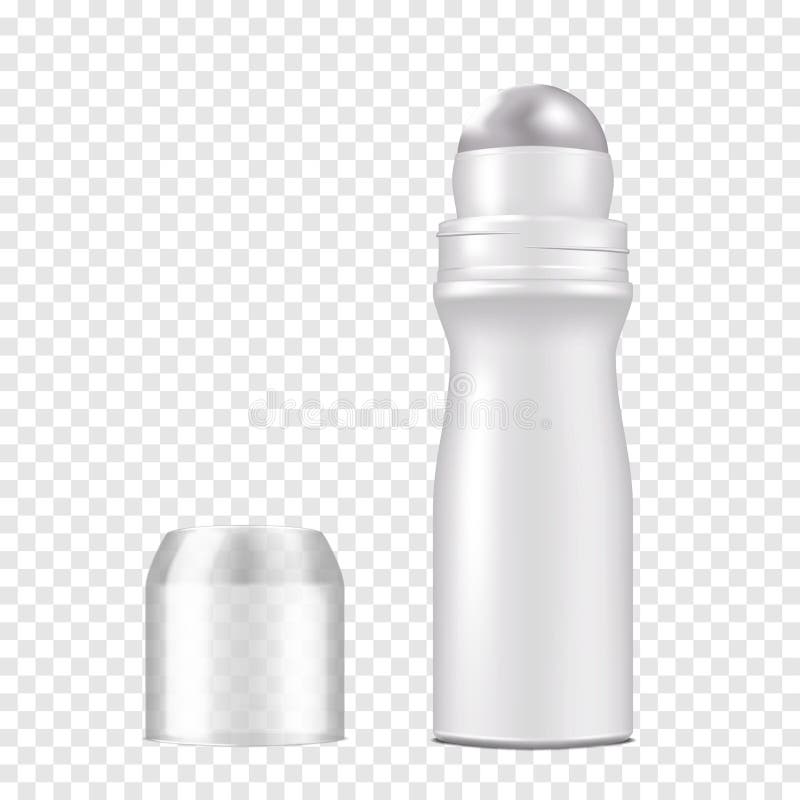 Body Deodorant Roll-on White Blank Plastic Bottle with Open Clear Cap ...