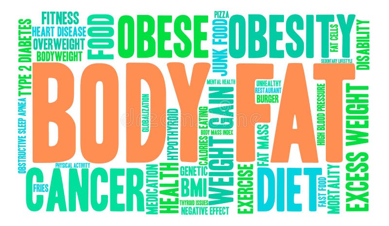 Body Fat Word Cloud stock illustration. Illustration of burger - 103077068