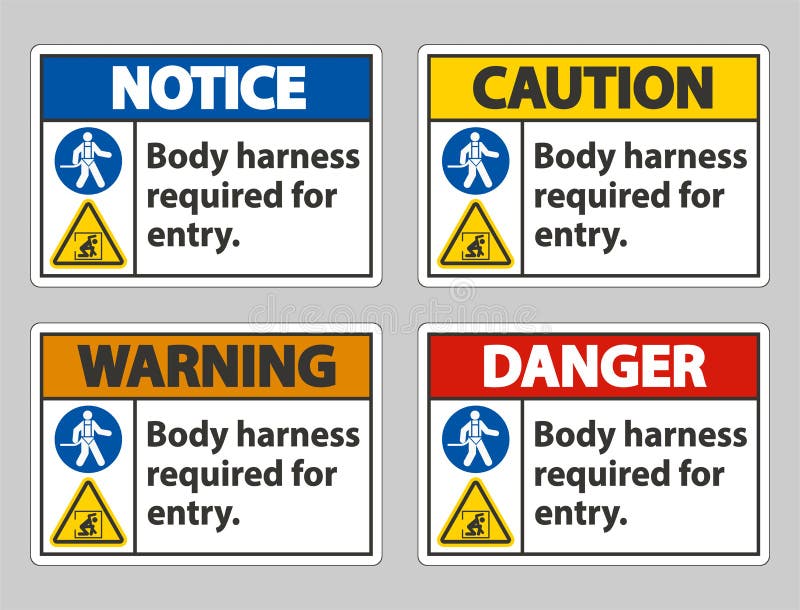 Body Harness Required for Entry Sign Stock Vector - Illustration of ...