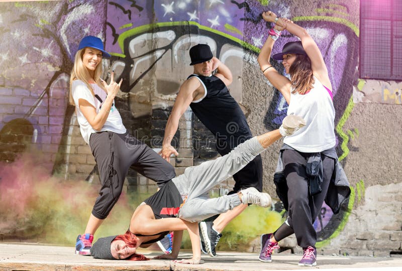 Body Jam Dancers Cheerfully Trains Outside Stock Photo - Image of ...