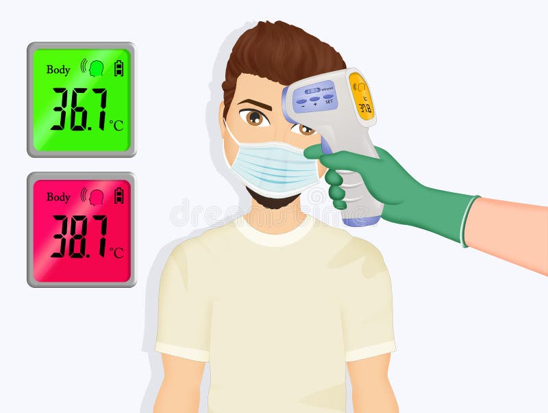 Body Man Temperature Check is Required Stock Illustration ...