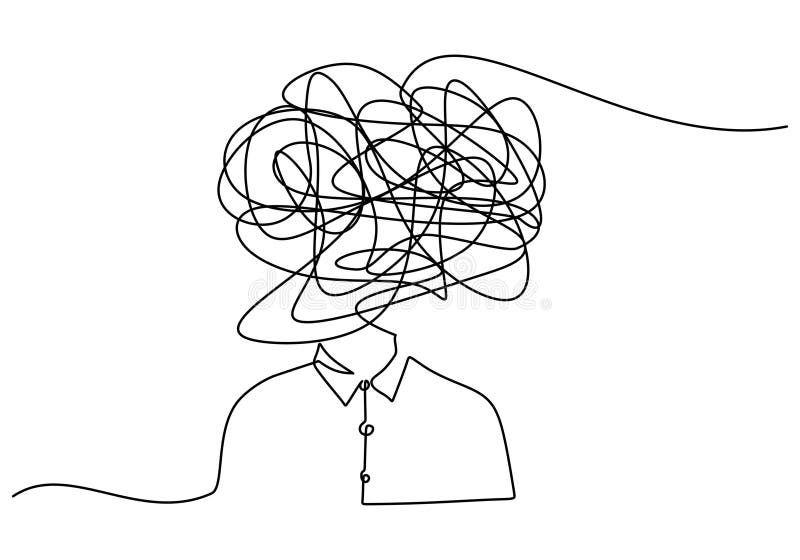 Body Messy Thought Symbol And Light Bulb Thinking Ideas Inspiration