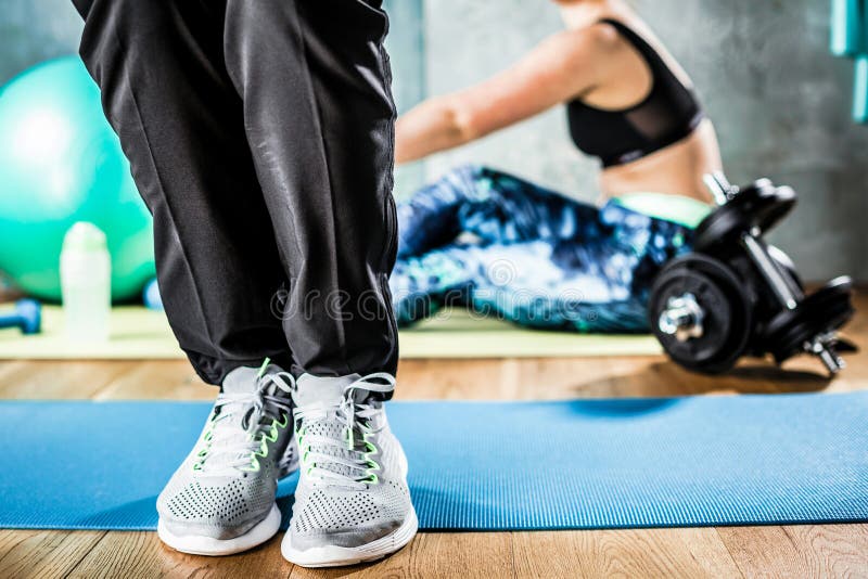 Body and Mind Workout in Loft Fitness Studio Stock Image - Image of ...