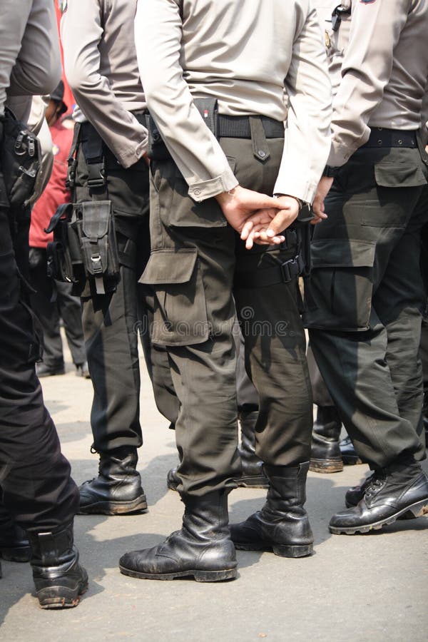 Body Part - Indonesian Police from Back Stock Image - Image of ready ...