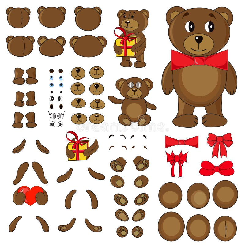 Body Parts of a Bear in the Vector Stock Vector - Illustration of mouth ...