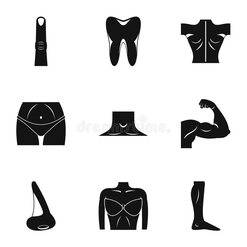 Body Parts Icons Set, Simple Style Stock Vector - Illustration of shape ... Body Parts Icons Set, Simple Style Stock Vector - Illustration of shape ...