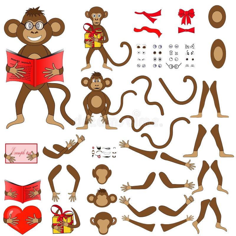 Body Parts of Monkeys in EPS 10 Stock Illustration - Illustration of ...