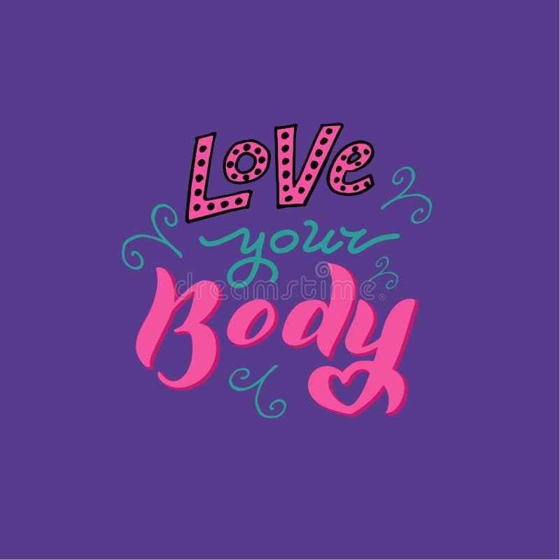 Love Your Body Quote. Body Positive Modern Poster. Vector. Stock Vector ...