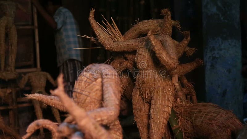 Body Shapes for Statues Made of Straw in Workshop in Varanasi. Stock ...