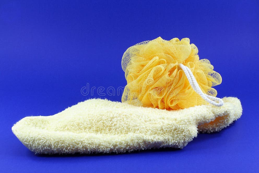 Body Sponge and Wash Cloth stock photo. Image of towel - 1649436
