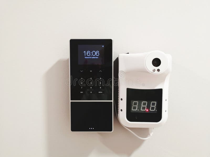 Body Temperature and Access Control Devices Stock Photo - Image of ...
