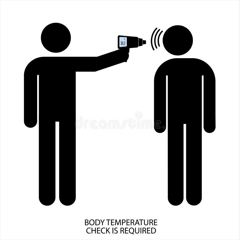 Body Temperature Check is Required Icon Sign during Covid-19 Outbreak ...