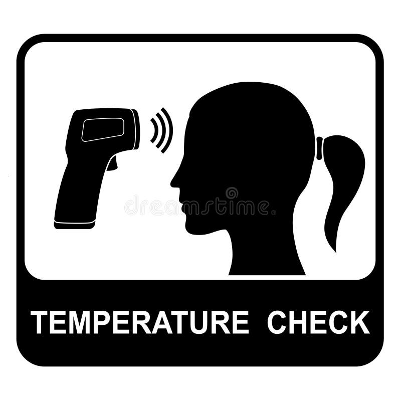 Checking Body Temperature in White Background Stock Vector ...