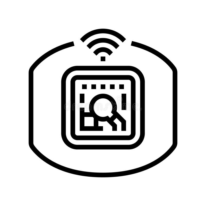 Body Temperature Patch Wearable Line Icon Vector Illustration Stock ...