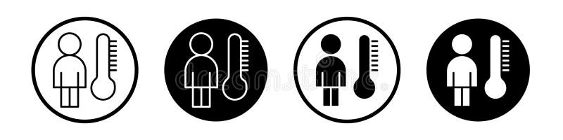 Body Temperature Thin Line Vector Icon Set Stock Vector - Illustration ...