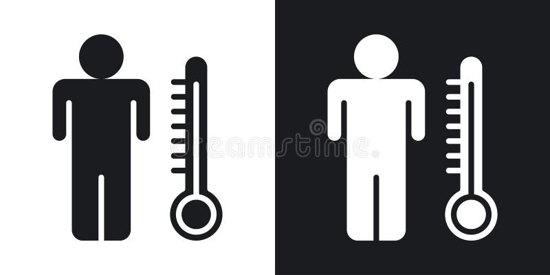 Body Temperature Thin Line Vector Icon Set Stock Vector - Illustration ...