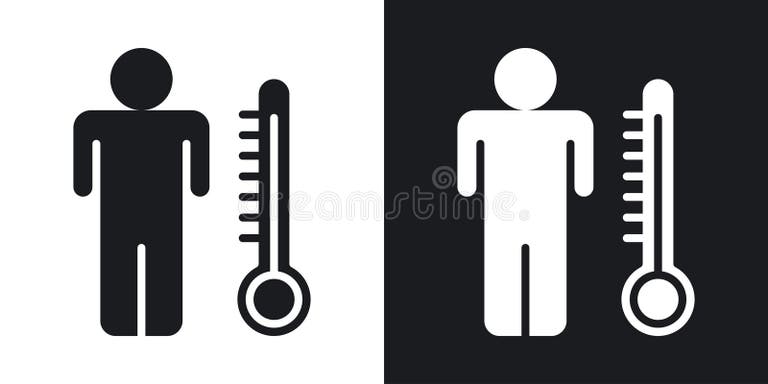 Body Temperature Thin Line Vector Icon Set Stock Vector - Illustration ...