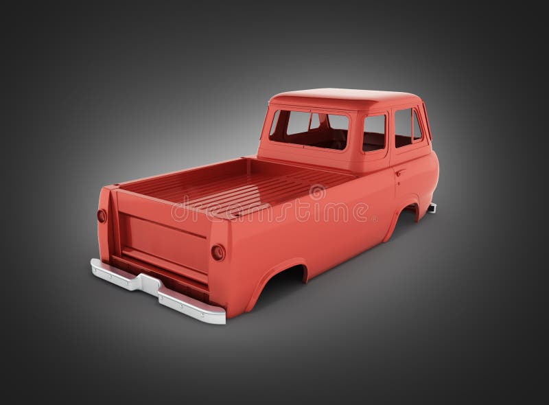 Body Van with No Wheel Isolated on Black Gradient Background 3d Stock ...