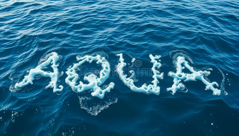 A Body of Water with the Word Aqua Written in the Water Stock Photo ...