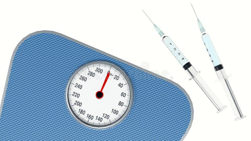 Body Weighing Scale and Medical Syringe Stock Illustration ...