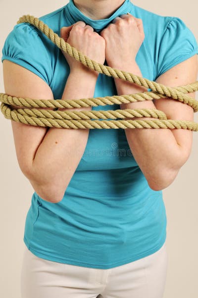 Body of Woman Bound with Rope Stock Image - Image of wrapped, tight ...