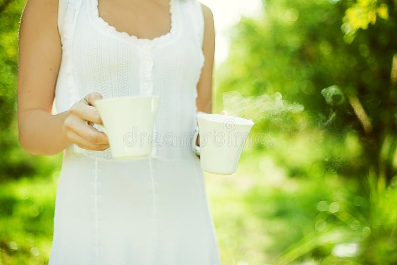 Body of woman carrying tea stock image. Image of white - 18413949