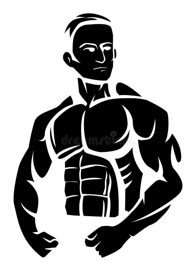 Bodybuilder-Bodybuilder Muscle Man-Piktogramm Vektor Abbildung ...
