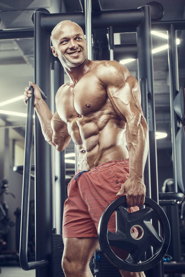Bodybuilder Athletic Man Workout Muscles Exercise Stock Image - Image ...