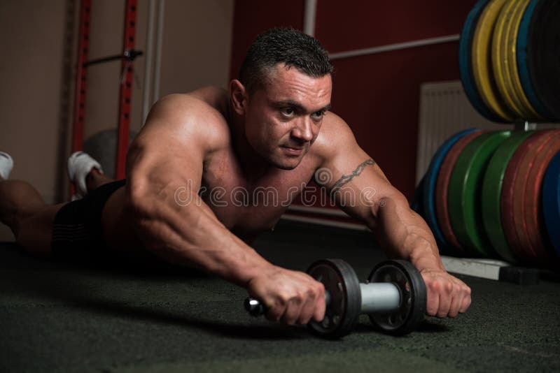 Bodybuilder Doing Abs Exercise Stock Image - Image of muscle, building ...