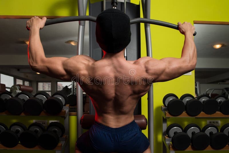 Bodybuilder Doing Heavy Weight Exercise for Back Stock Photo - Image of ...